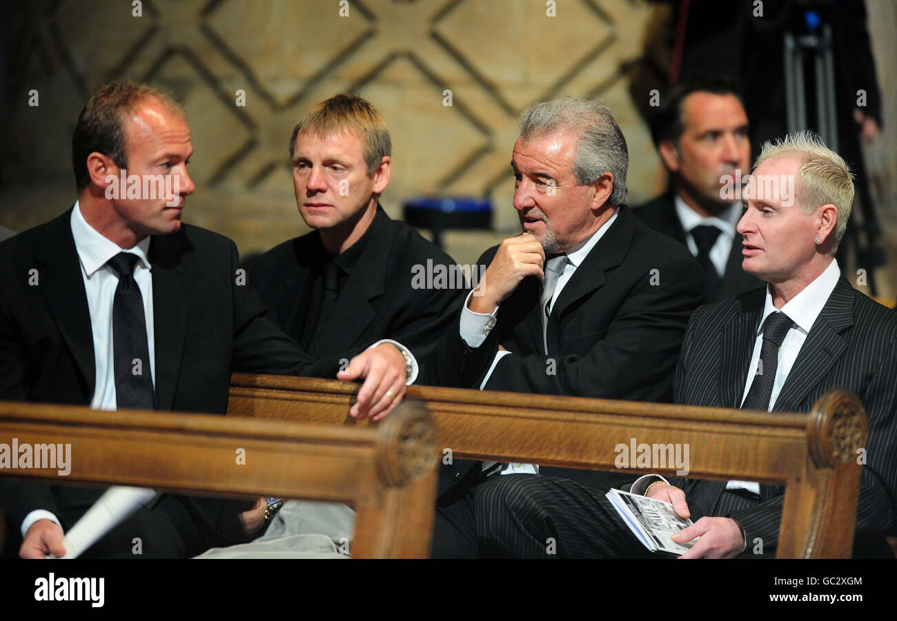 (left to right) Alan Shearer, Stuart Pearce, Terry Venables and Paul ...