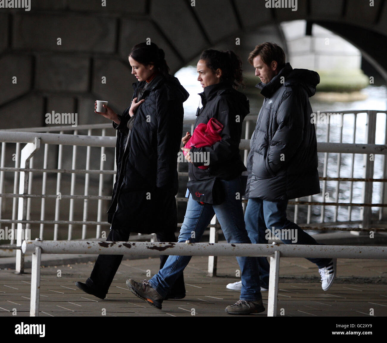 Actors Ewan McGregor and Eva Green during the filming of "The Last Word ...