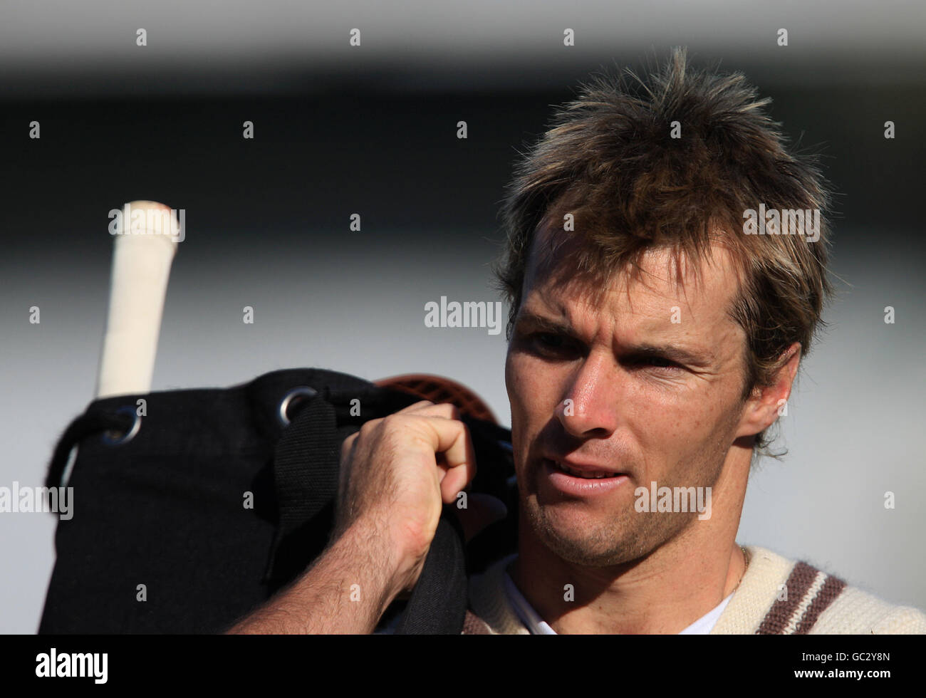 Cricket head shot headshot portrait training top warm up hi-res stock ...