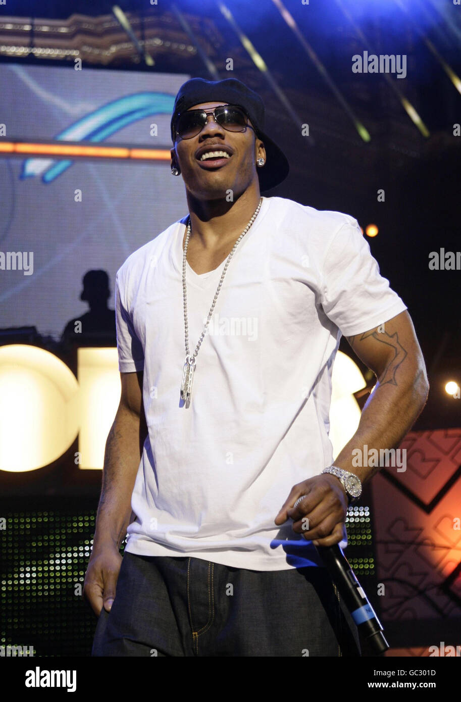 Nelly performing at the Orange Rock Corps concert at the Royal Albert ...
