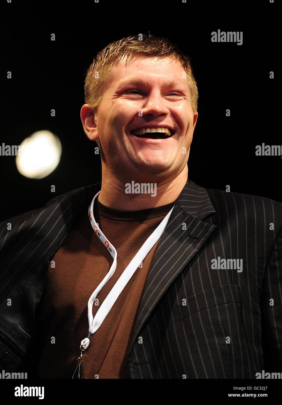 Boxer Ricky Hatton waves to the crowd during the Blackpool ...