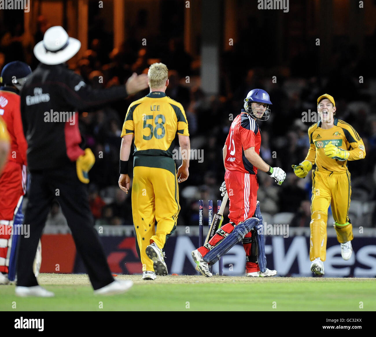 Cricket umpire signal hi-res stock photography and images - Alamy