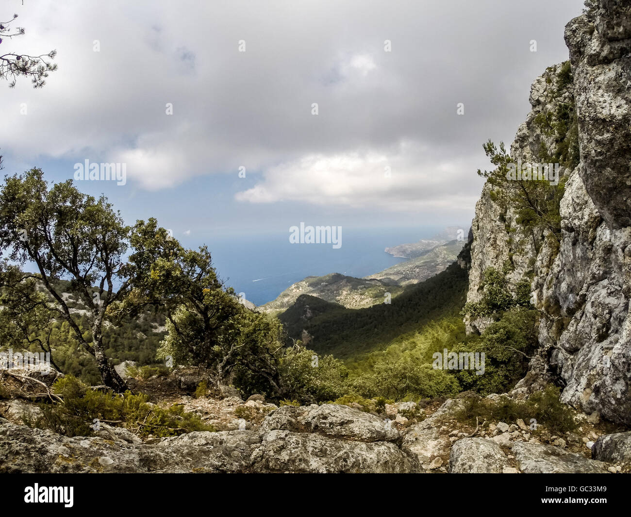 Rocky beaches on the northern part of Mallorca island, Spain Stock ...