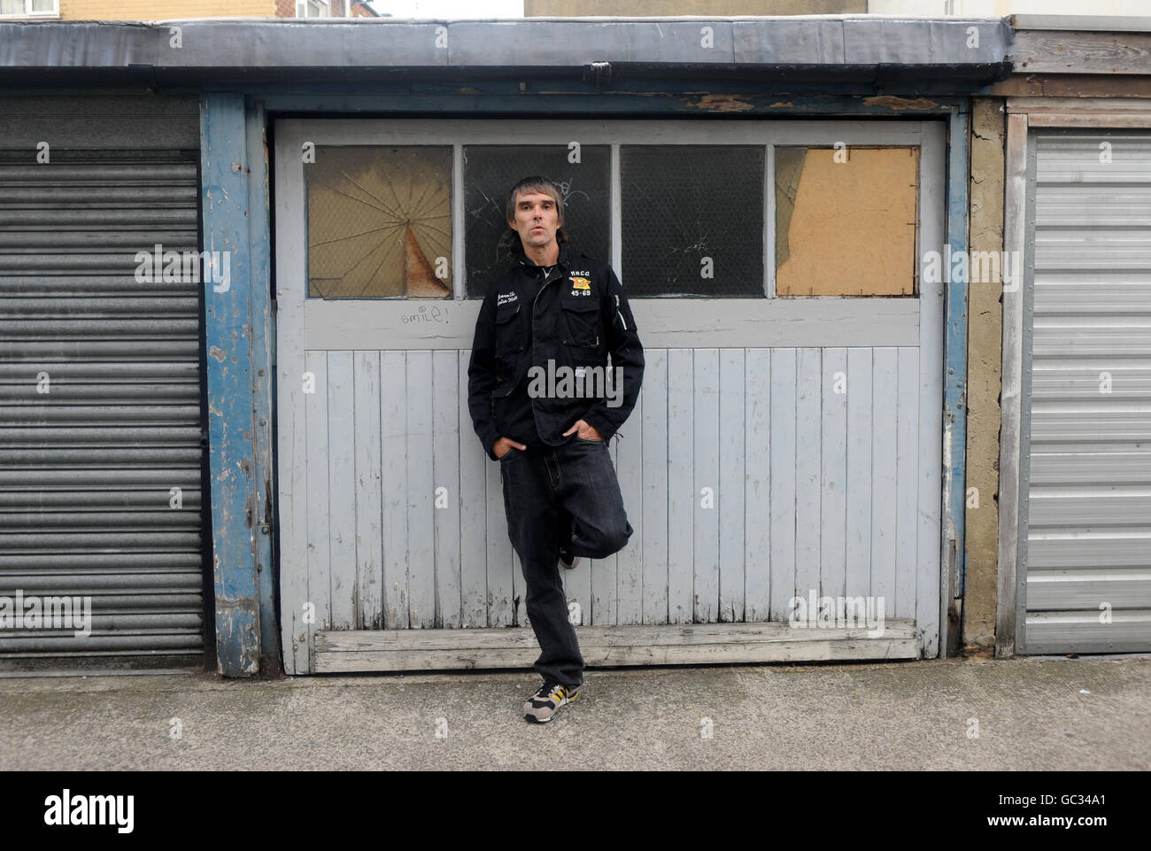 Ian Brown portrait session - London. Portrait of singer Ian Brown in ...