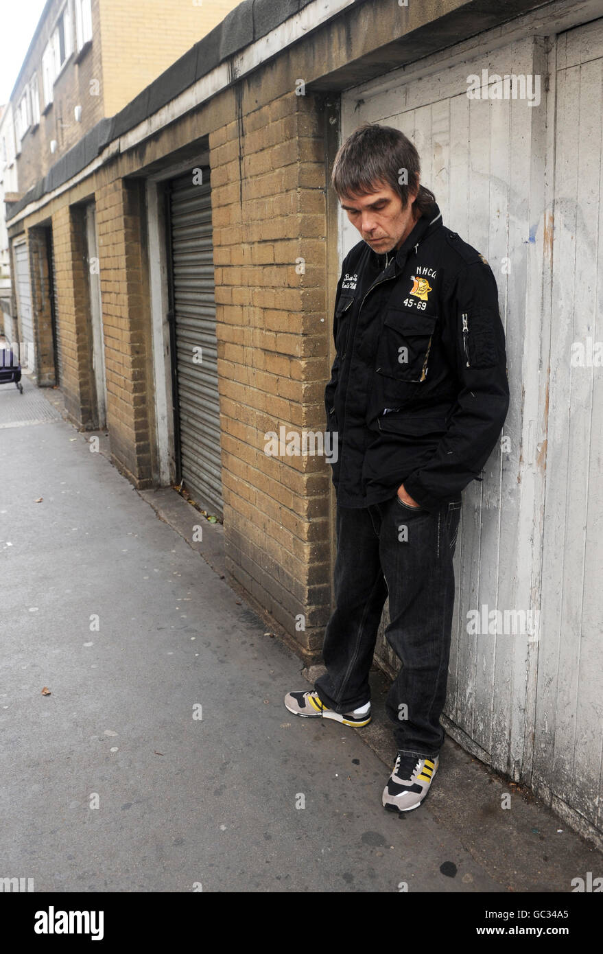 Ian Brown portrait session - London. Portrait of singer Ian Brown in ...