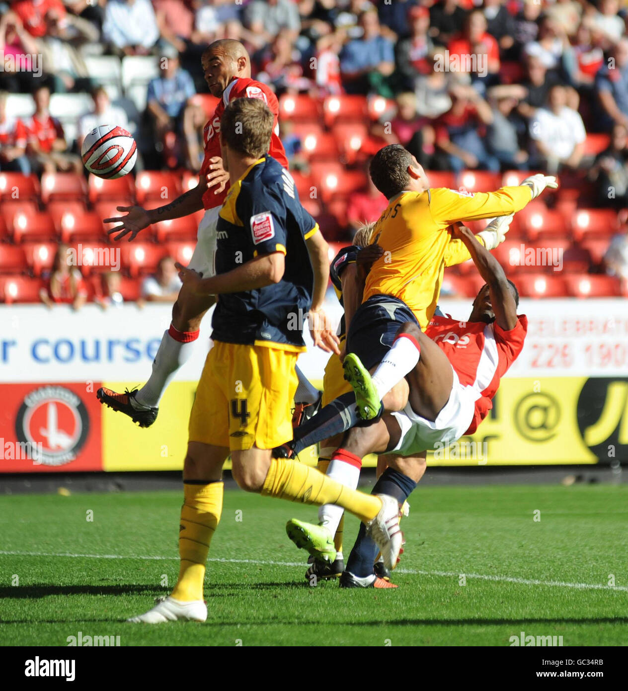 Charlton's Deon Burton scores during the Coca-Cola League One match at ...