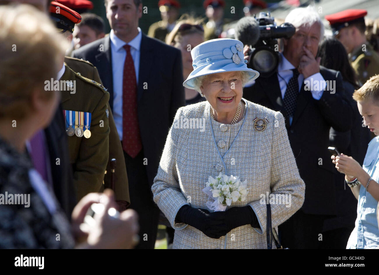 Britain's Queen Elizabeth II meets friends and relatives during her ...