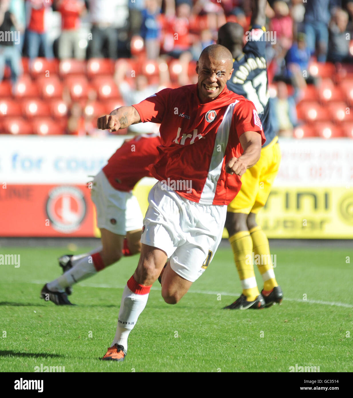Charlton goal scorer Deon Burton celebrates but this 'goal' was ruled ...