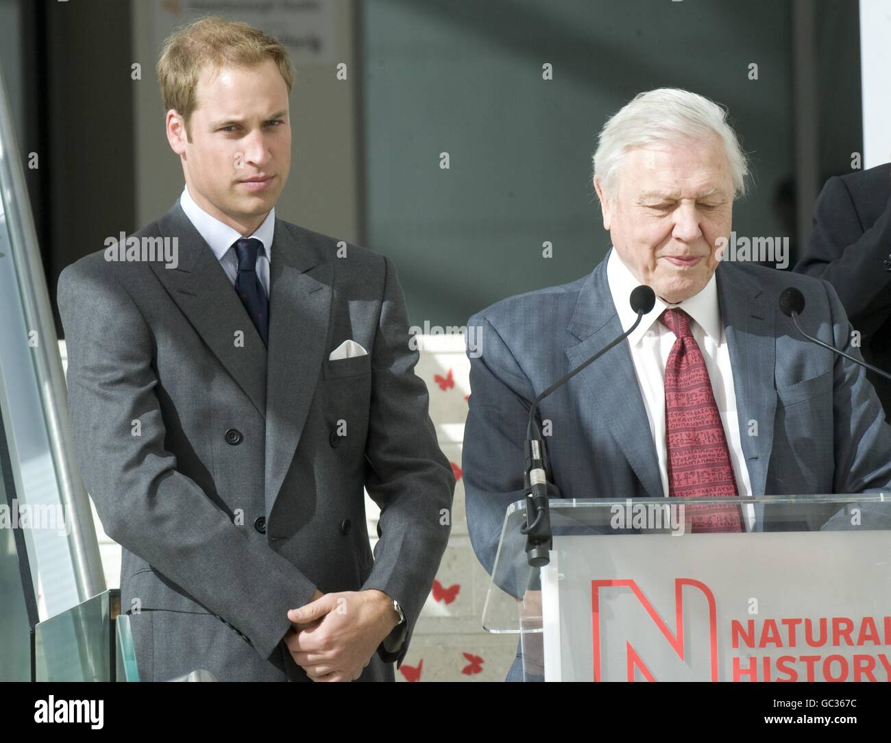 Prince William (left) and Sir David Attenborough at the opening of The ...