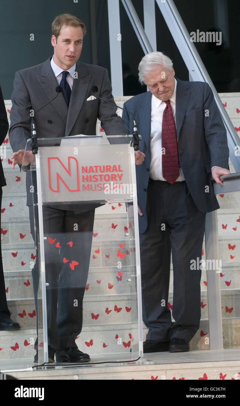 Prince William (left) and Sir David Attenborough at the opening of The ...