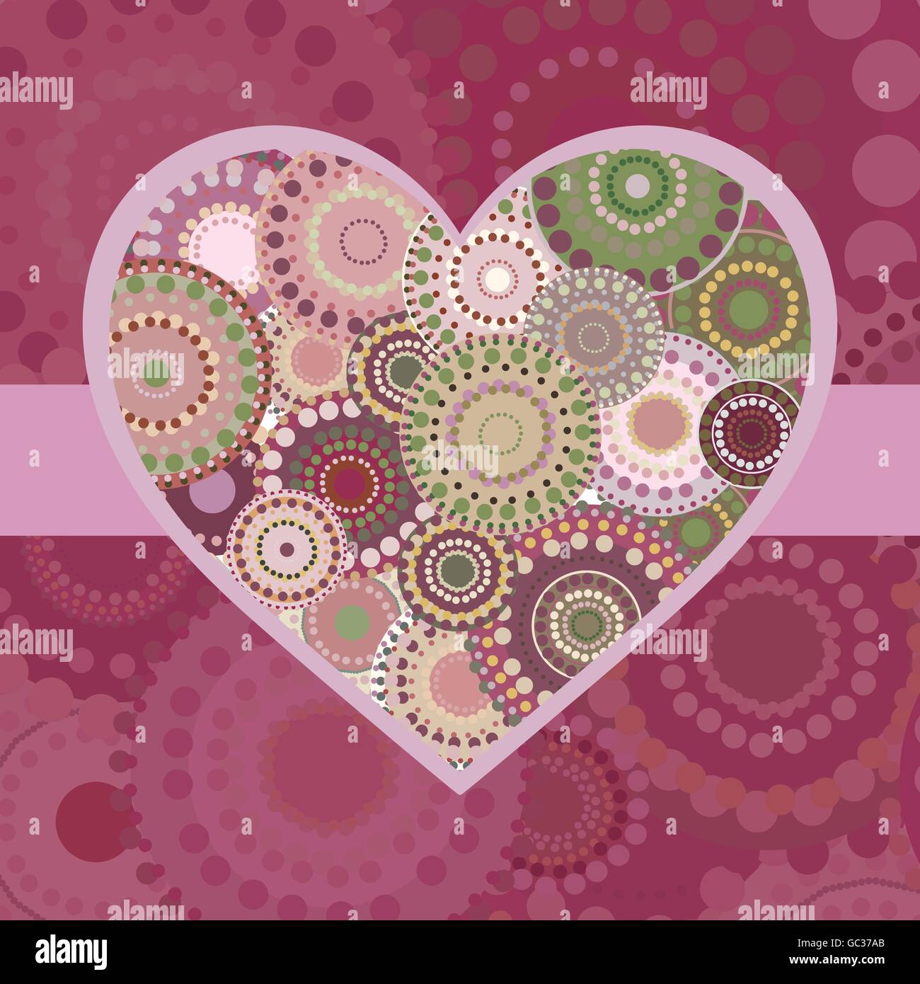 Vintage bright colorful heart pink ribbon Stock Vector Image & Art - Alamy