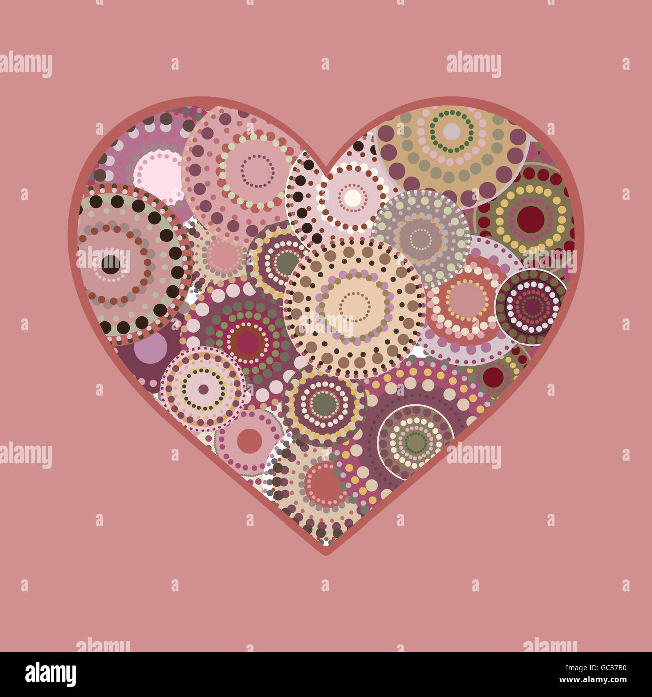 Romantic bright colorful heart greeting card Stock Vector Image & Art ...