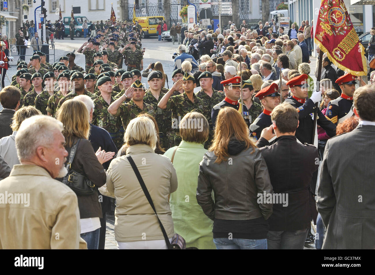 British troops march through German garrison town Stock Photo - Alamy