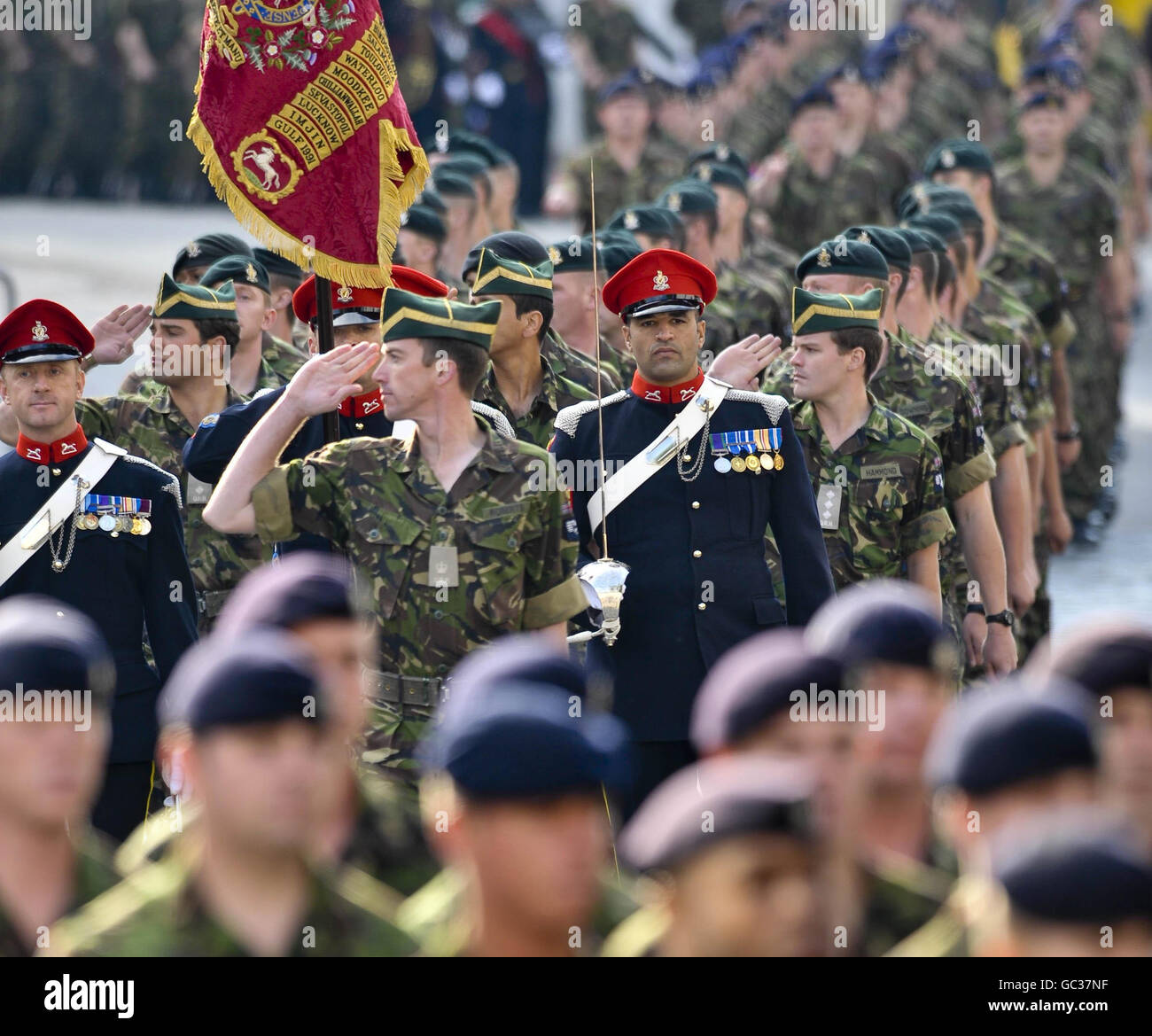 British troops march through German garrison town Stock Photo - Alamy