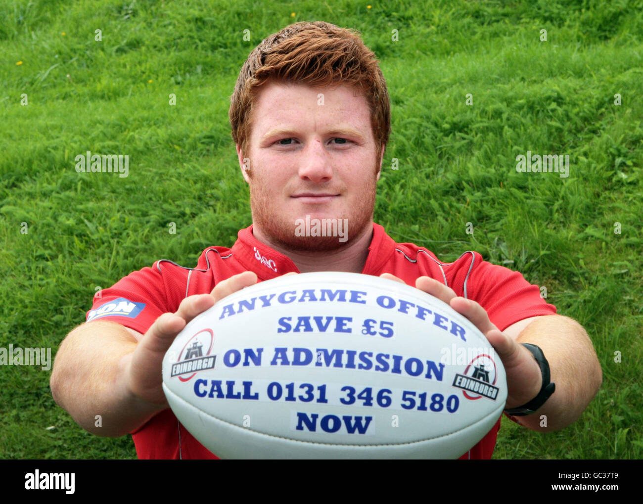 Edinburgh's Kyle Traynor during a photocall at Murrayfield Stadium ...