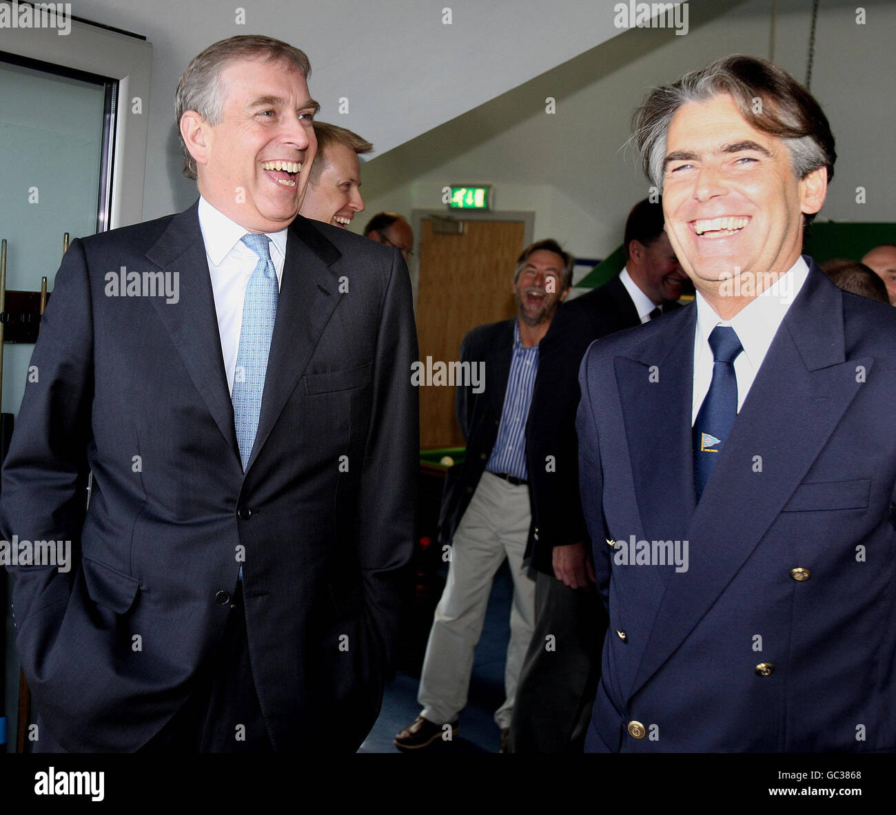 Prince Andrew jokes with Steven Canning, Commodore at the Whitehead ...