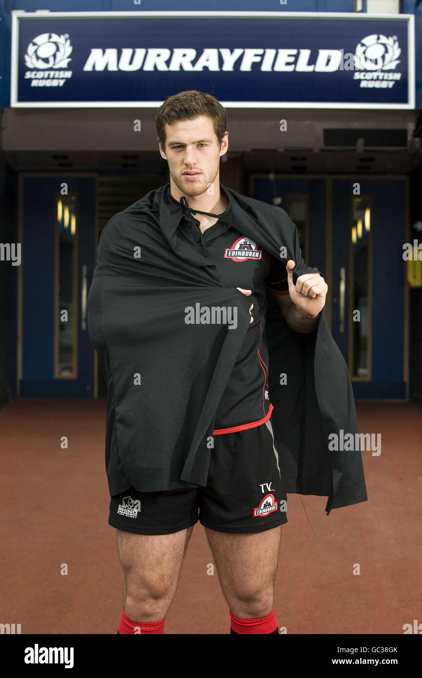 Tim Visser of Edinburgh Rugby club shows off his love for superman ...
