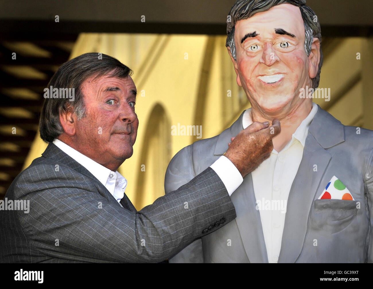 Life-size cake replica of Sir Terry Wogan Stock Photo - Alamy