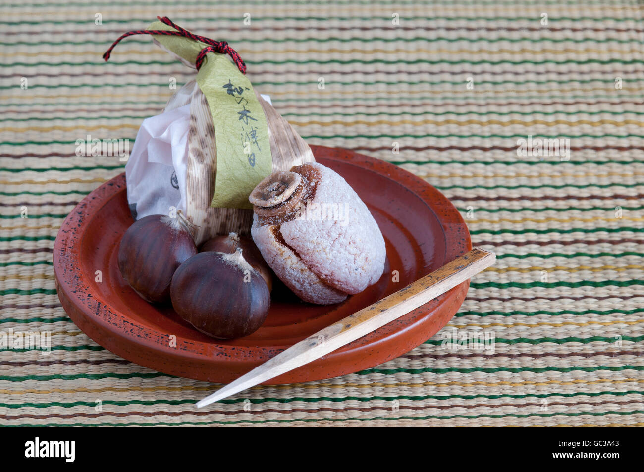 Dried Persimmon, oshigaki, with chestnut paste inside, Japanese sweets ...