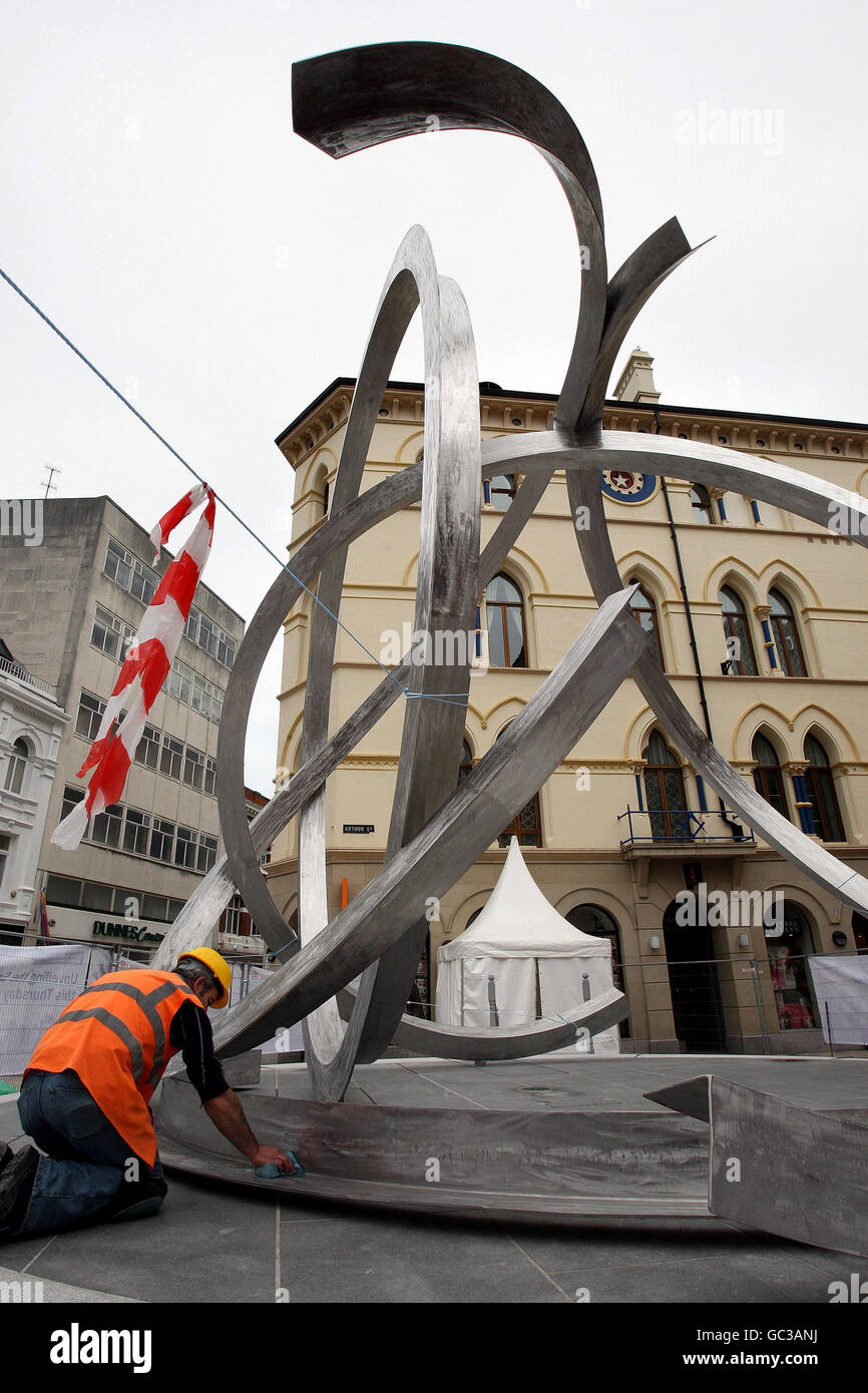 Landmark sculpture unveiled in Belfast Stock Photo - Alamy