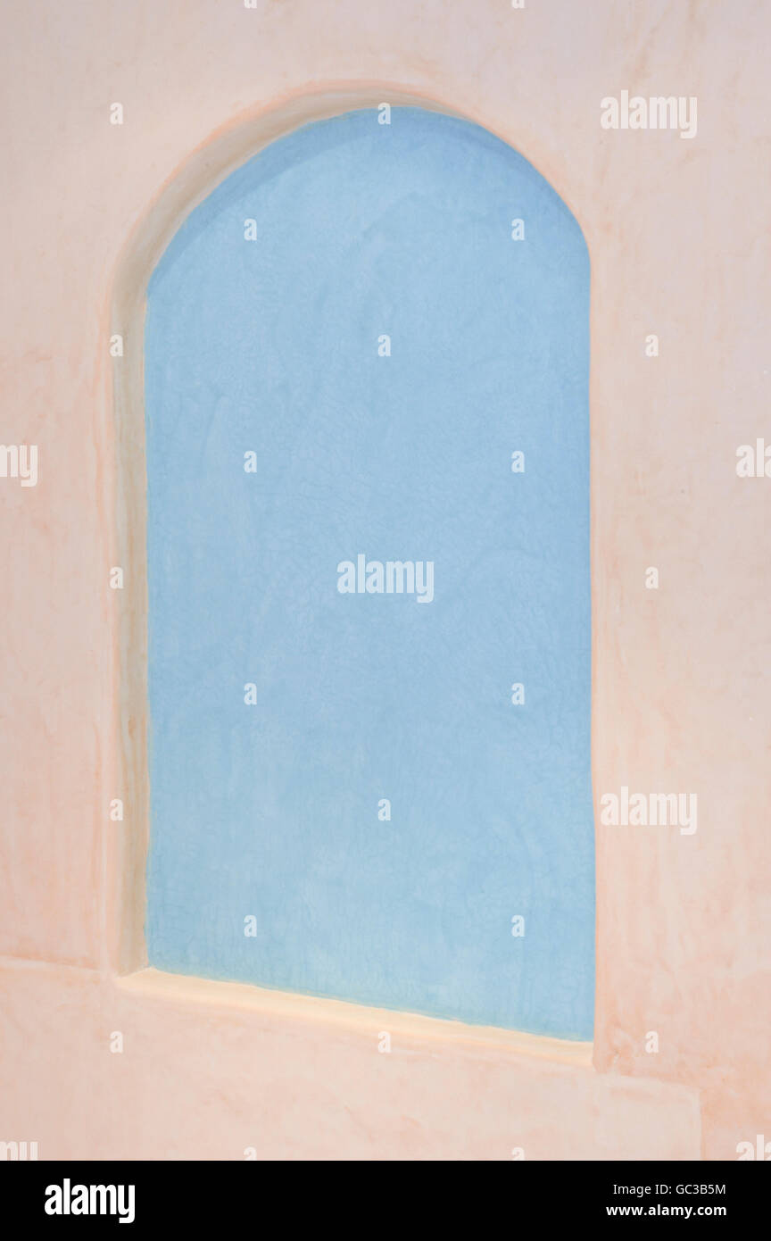 Interior, bathroom with traditional Moroccan plaster walls technique ...