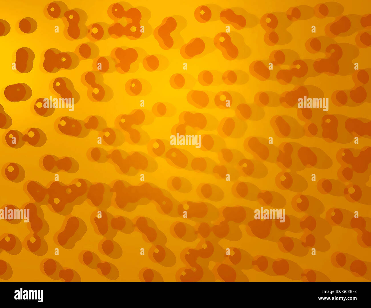 Cell colored orange particles interactions Stock Photo - Alamy