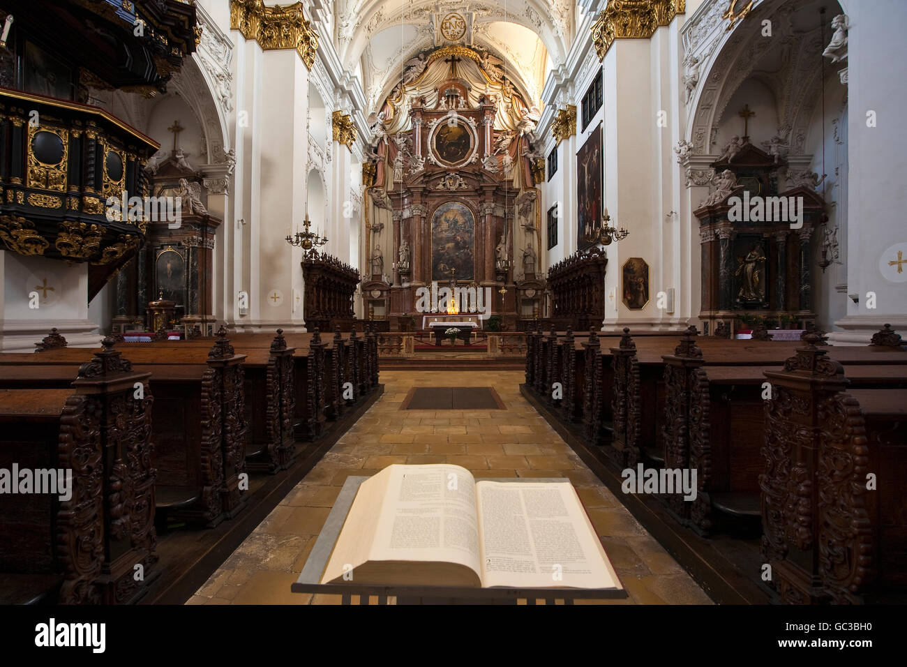 Ignatius Church, Old Cathedral, in Linz, Upper Austria, Austria, Europe ...