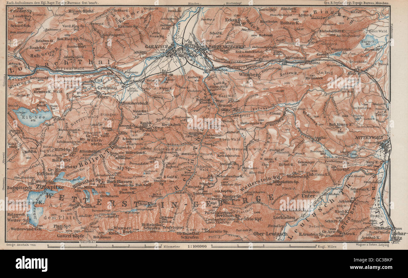GARMISCH-PARTENKIRCHEN environs. Mittenwald. Deutschland/Österreich ...