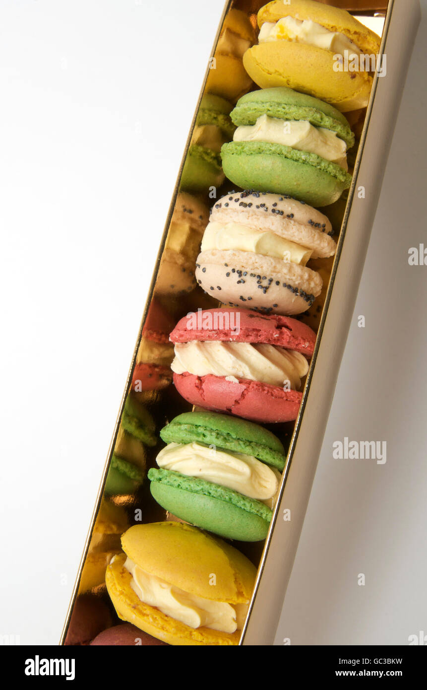 Macaroons in a box Stock Photo - Alamy