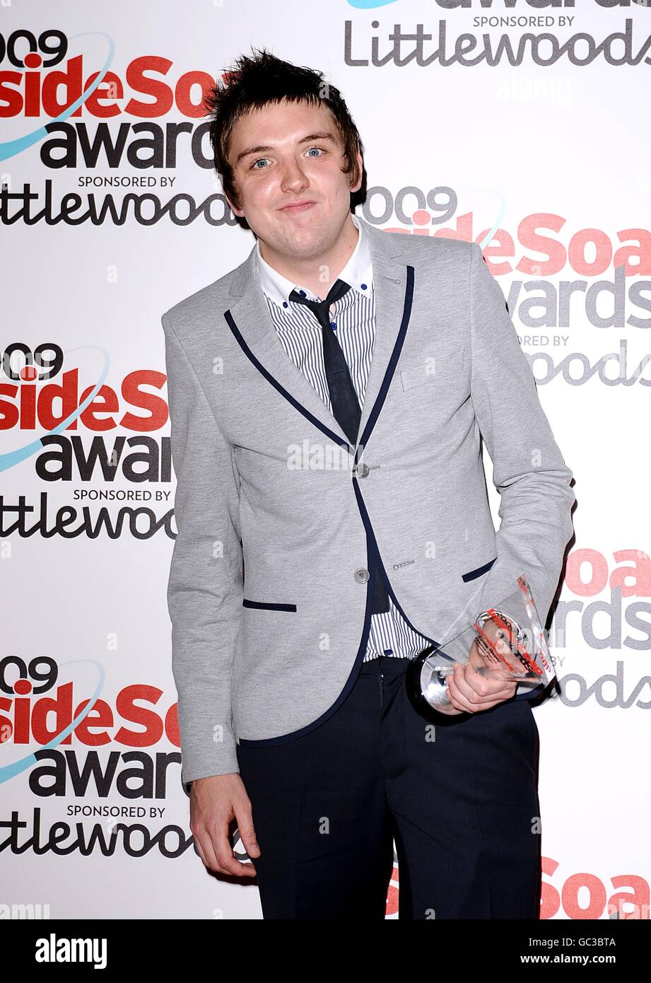 Inside Soap Awards - London. Craig Gazey with the Best Newcomer award ...