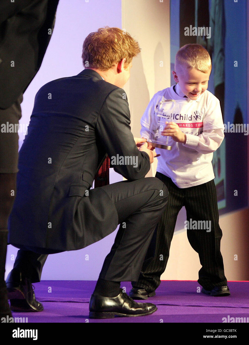 Prince Harry gives the Bravest Child Award to Alex Burke 6, at the ...