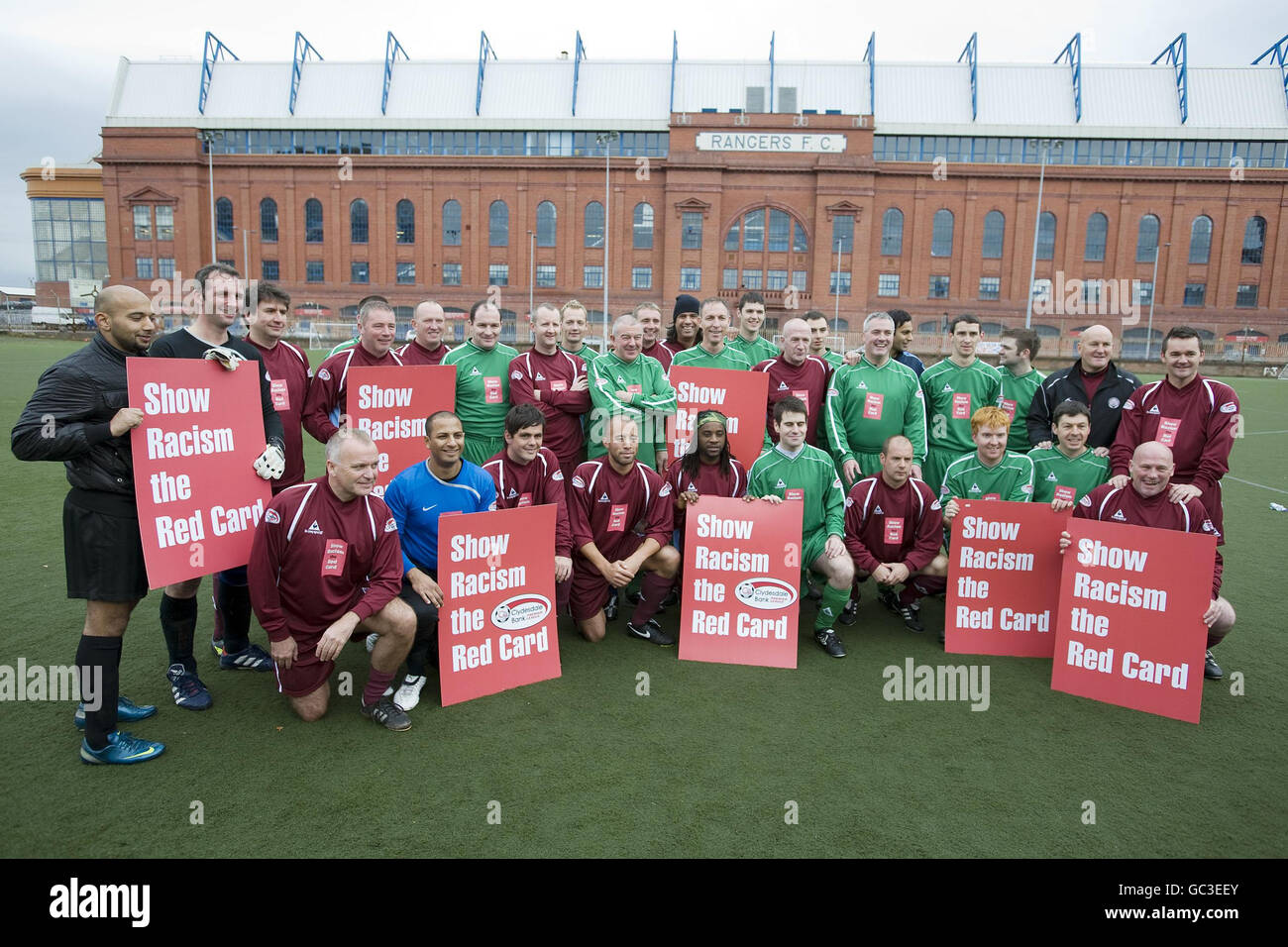 Players including Scottish Secretary Jim Murphy MP prior to a football ...