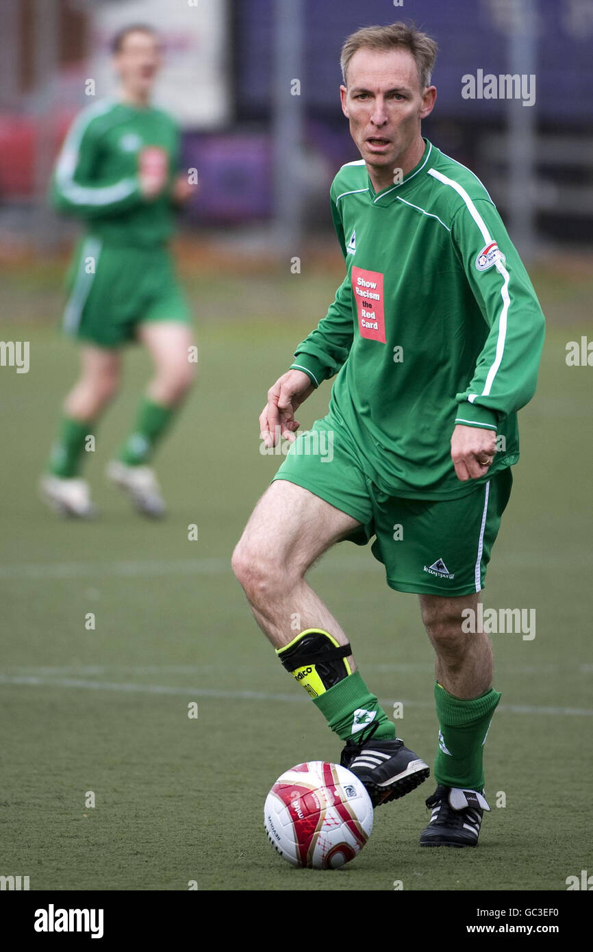 Scottish Secretary Jim Murphy MP takes part in a football match between ...