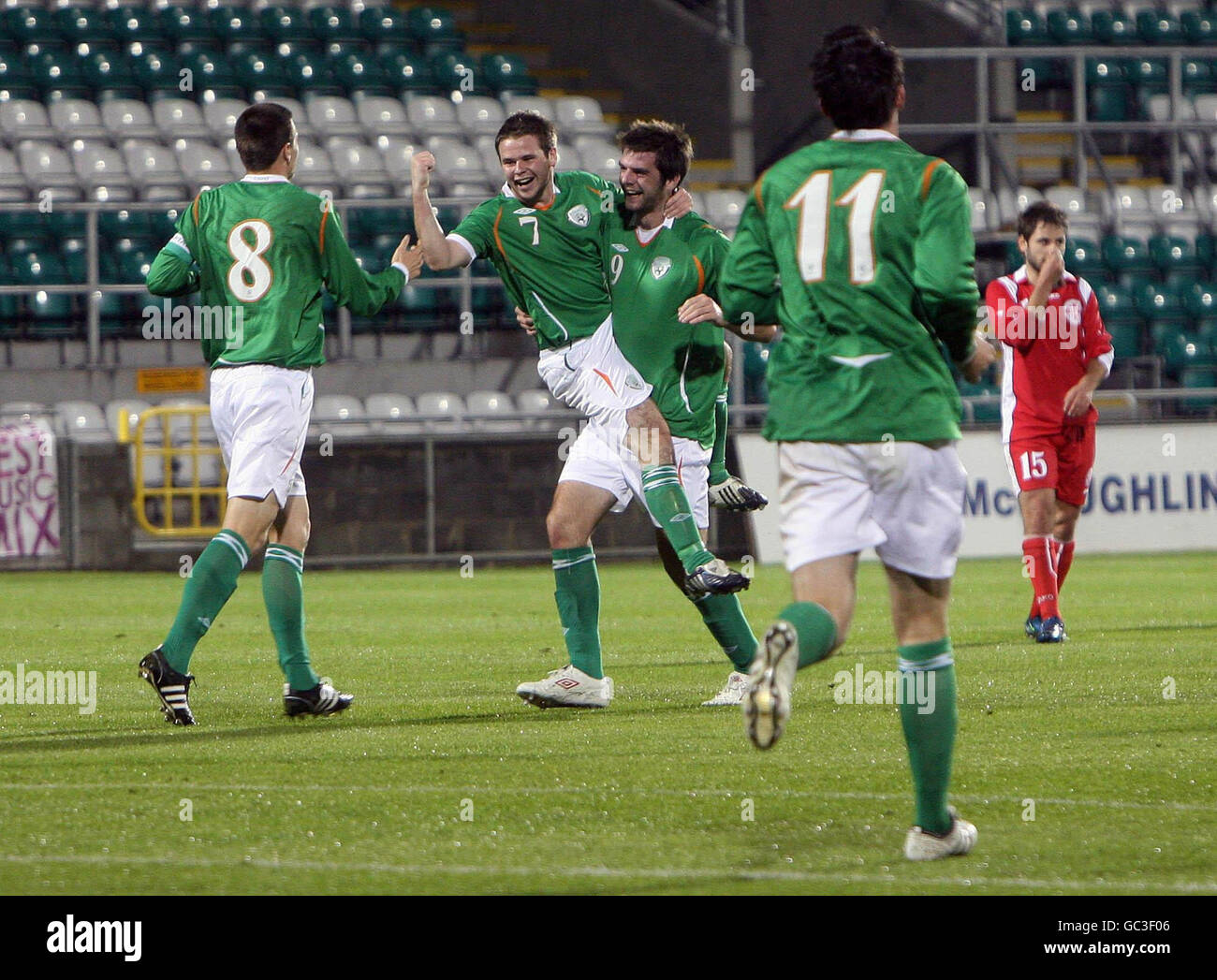 Republic of Ireland's Alan Judge (second left number 7) celebrates with ...