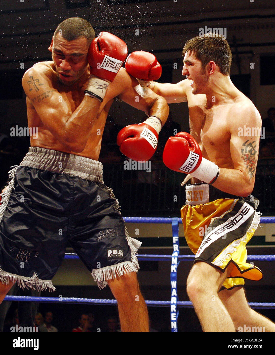 Nathan Cleverly (right) on his way to victory over Courtney Fry during ...