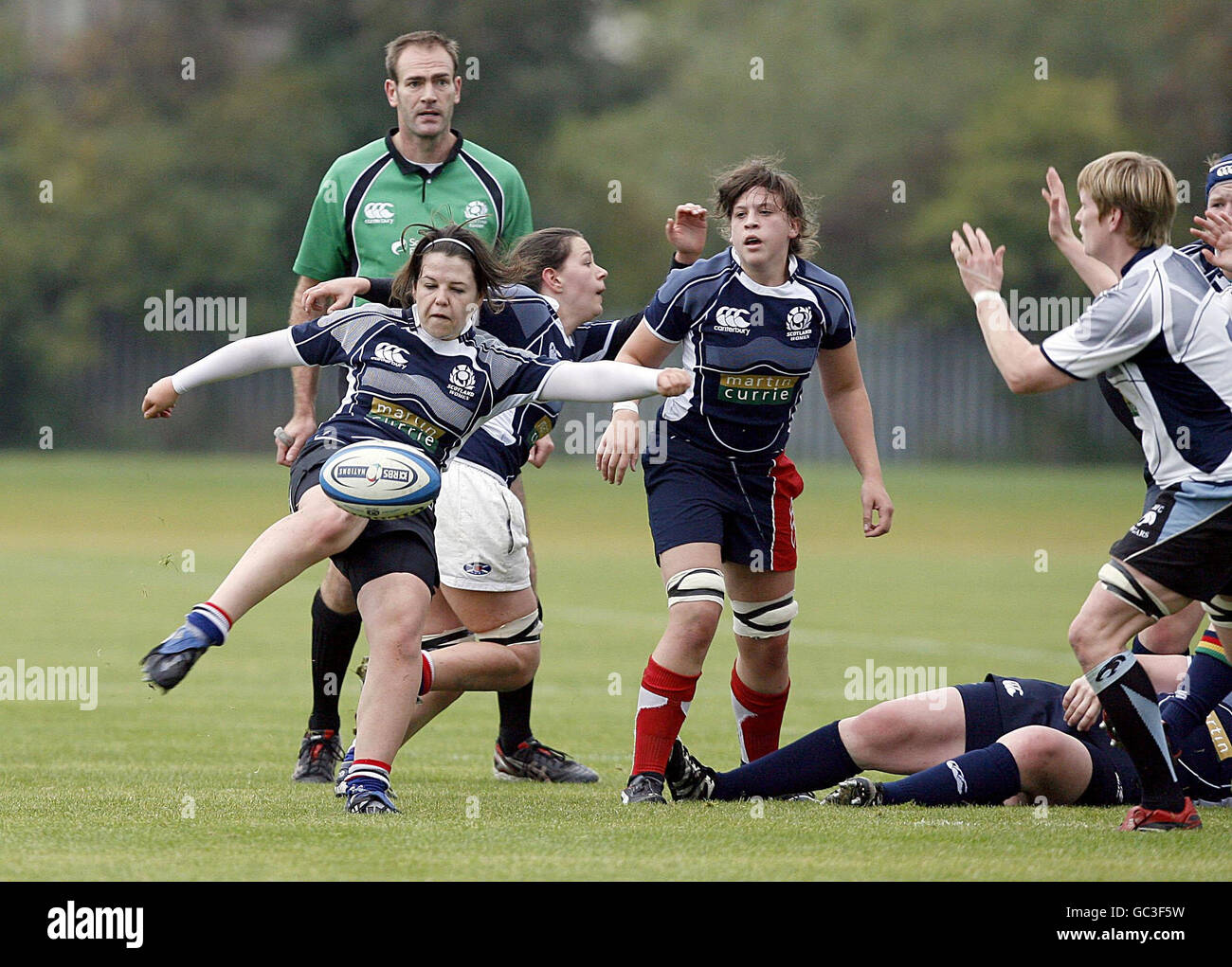 Scotland Lions' Lisa Martin clears the ball from a ruck during the ...