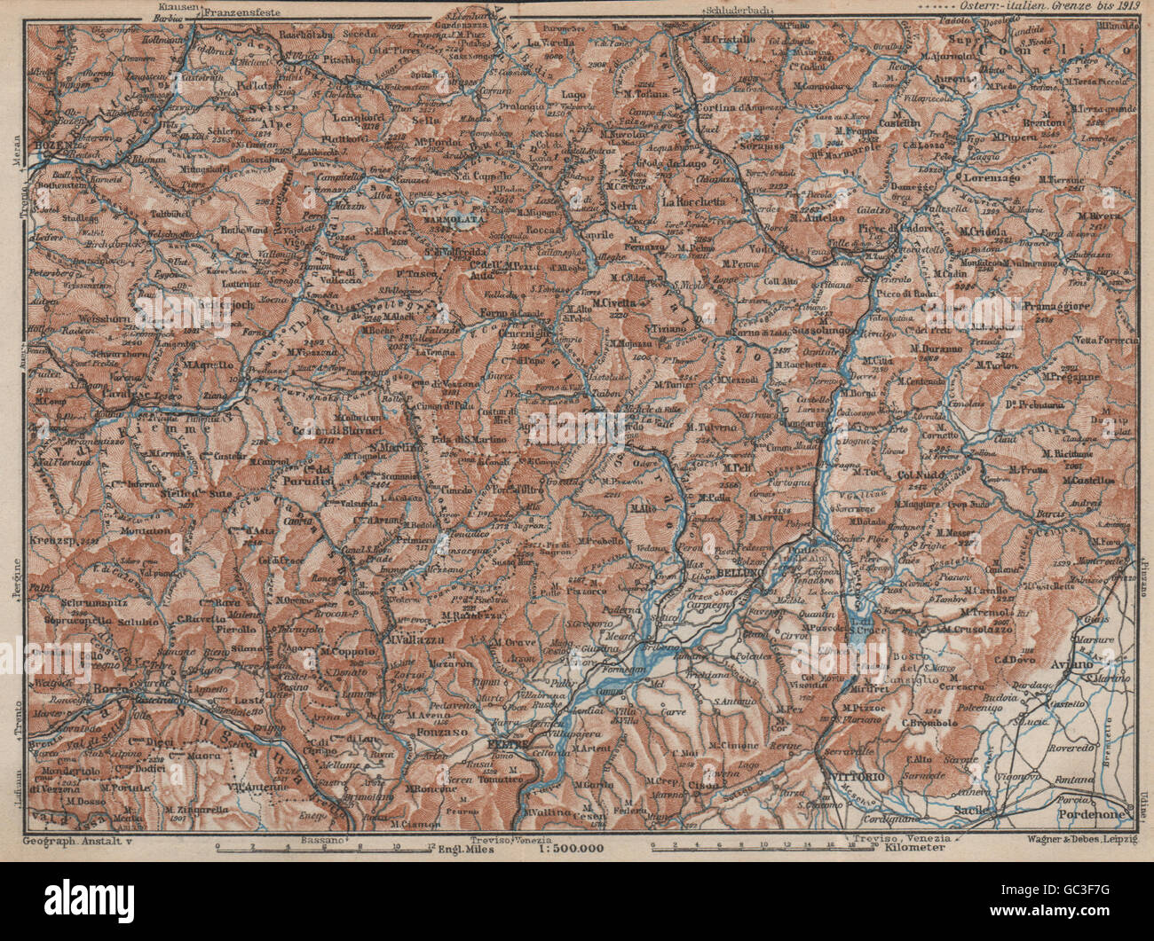 Belluno map hi-res stock photography and images - Alamy