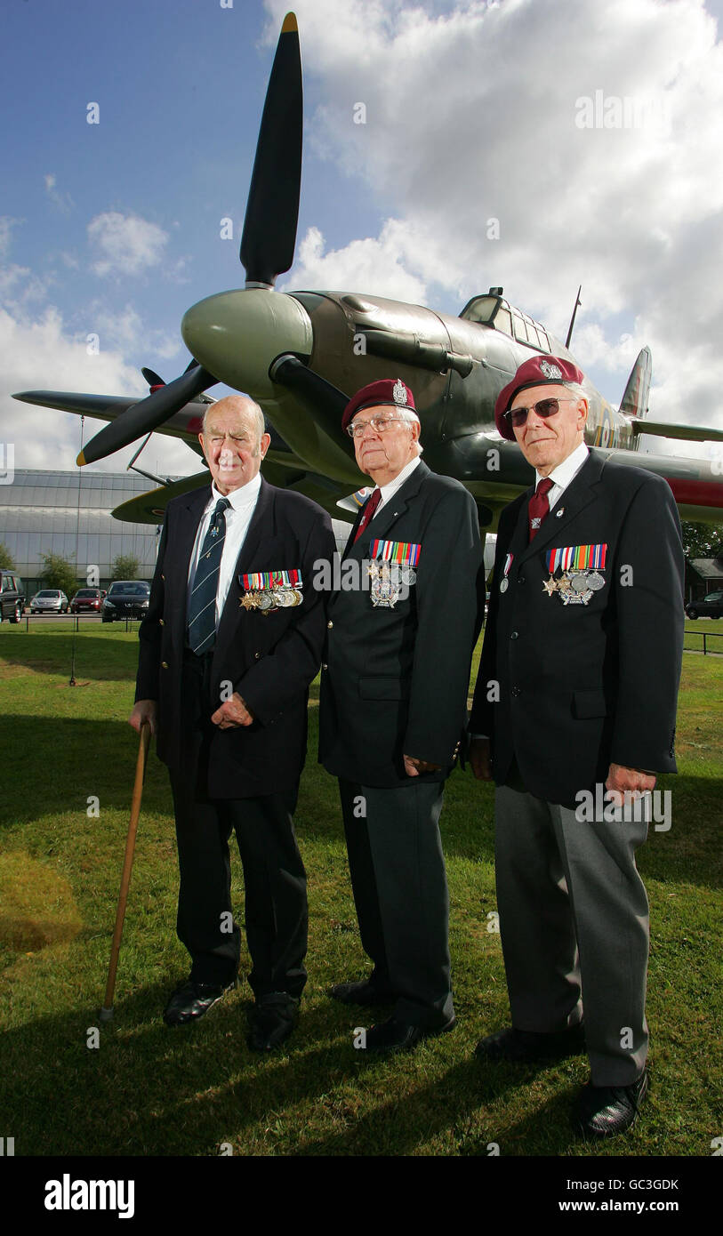 World War 2 veterans, from left, John Sleep, George Barton and John ...