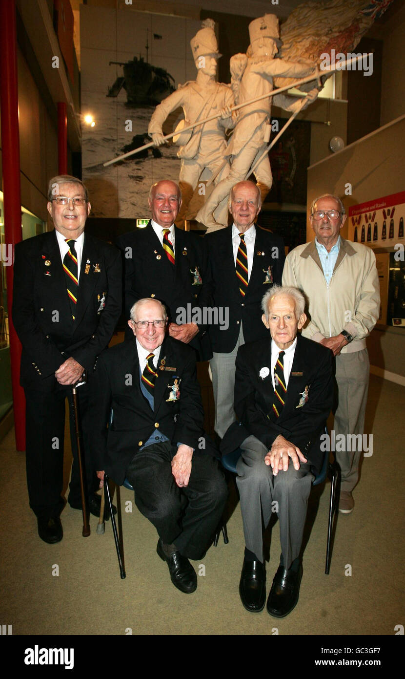 WWII veterans of the Royal Norfolk Regiment (back row left-right) Jim ...