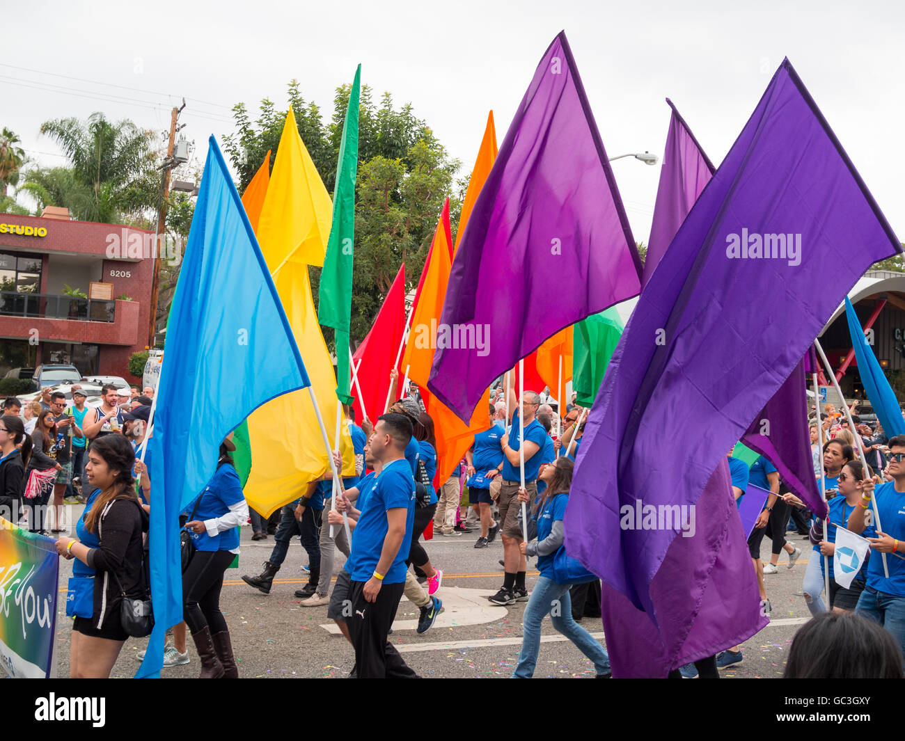 Pride parade flags hi-res stock photography and images - Alamy