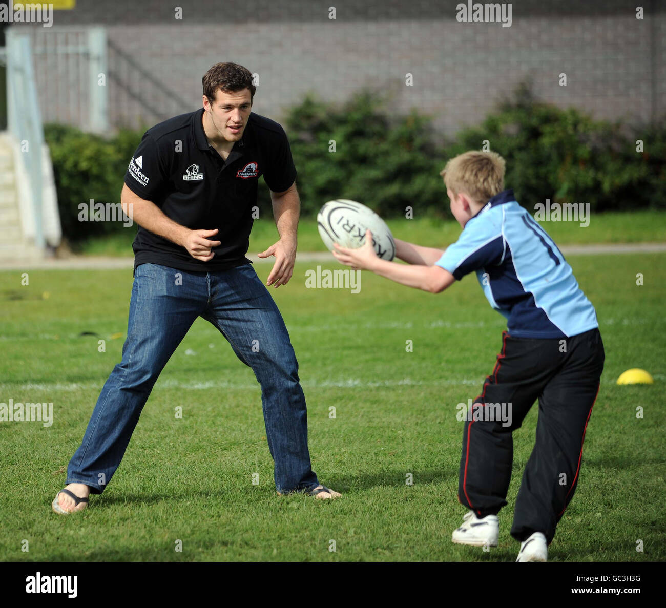 Edinburgh Rugby's Tim Visser joins in the training session during the ...