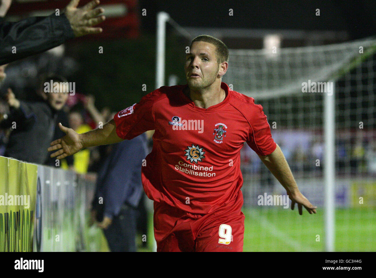 Accrington Stanley's Billy Key celebrates scoring his sides second goal ...