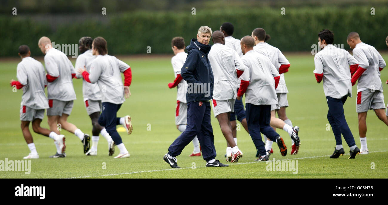 Arsenal manager during training session at london colney training ...