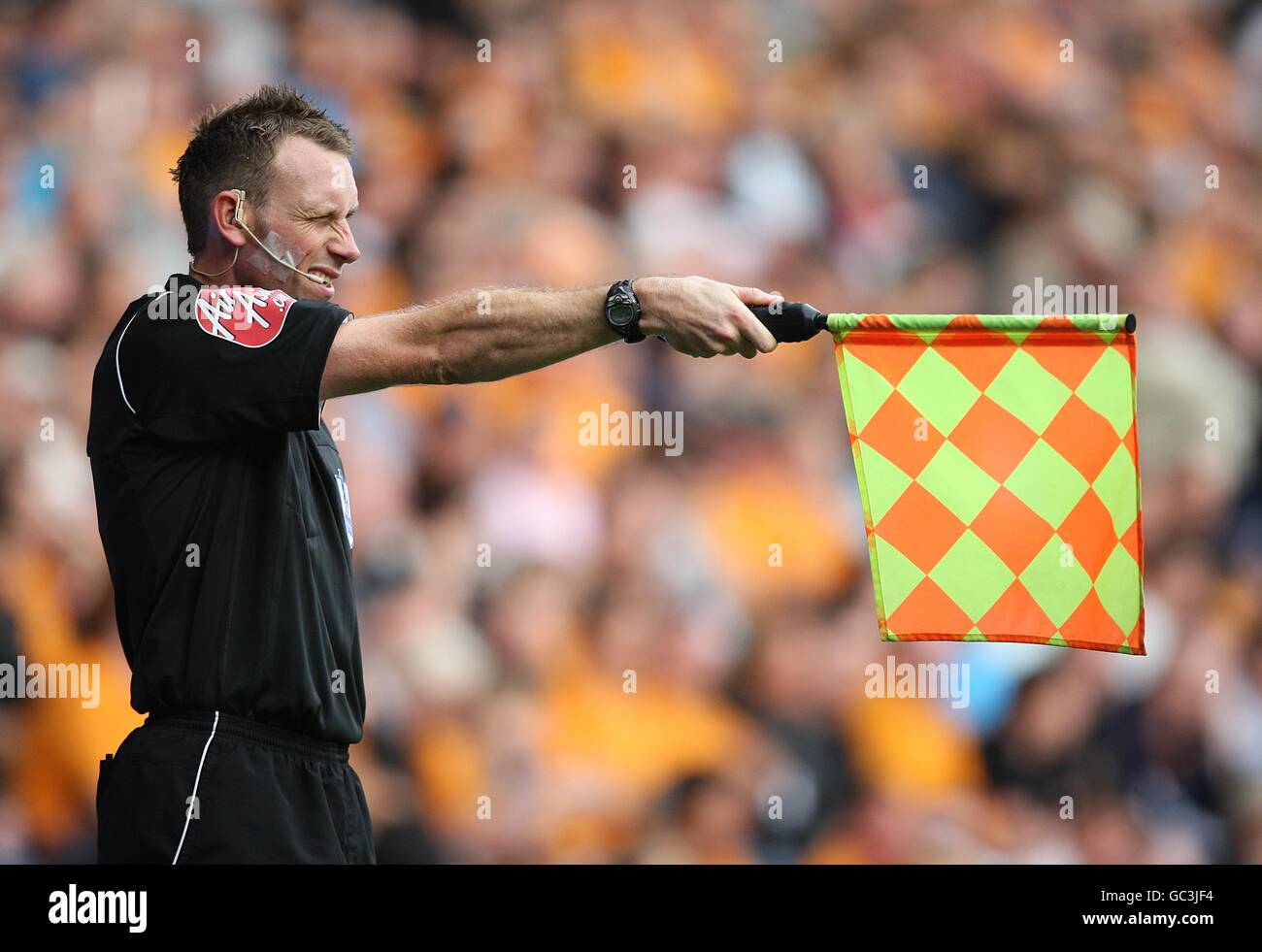 The referees assistant flags for offside hi-res stock photography and ...
