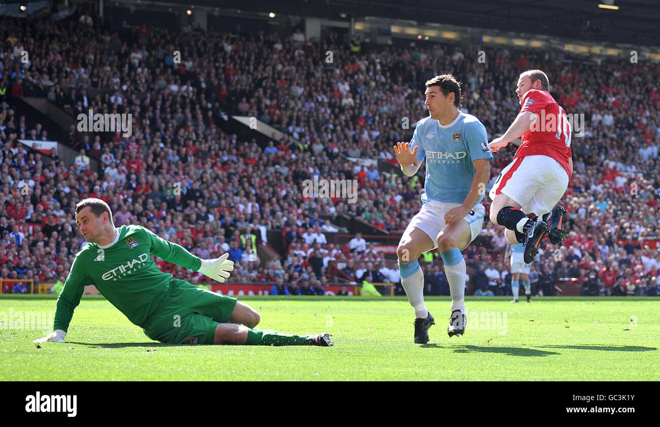 Manchester uniteds wayne his sides first goal of the game hi-res stock ...