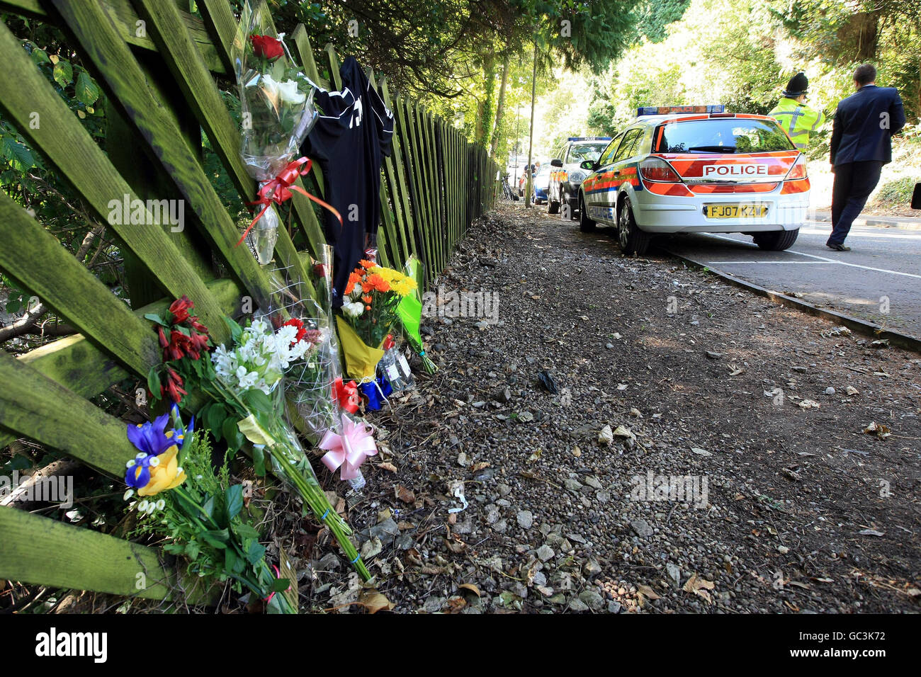 Tributes left for taxi driver Stuart Ludlam at Cromford Station today ...
