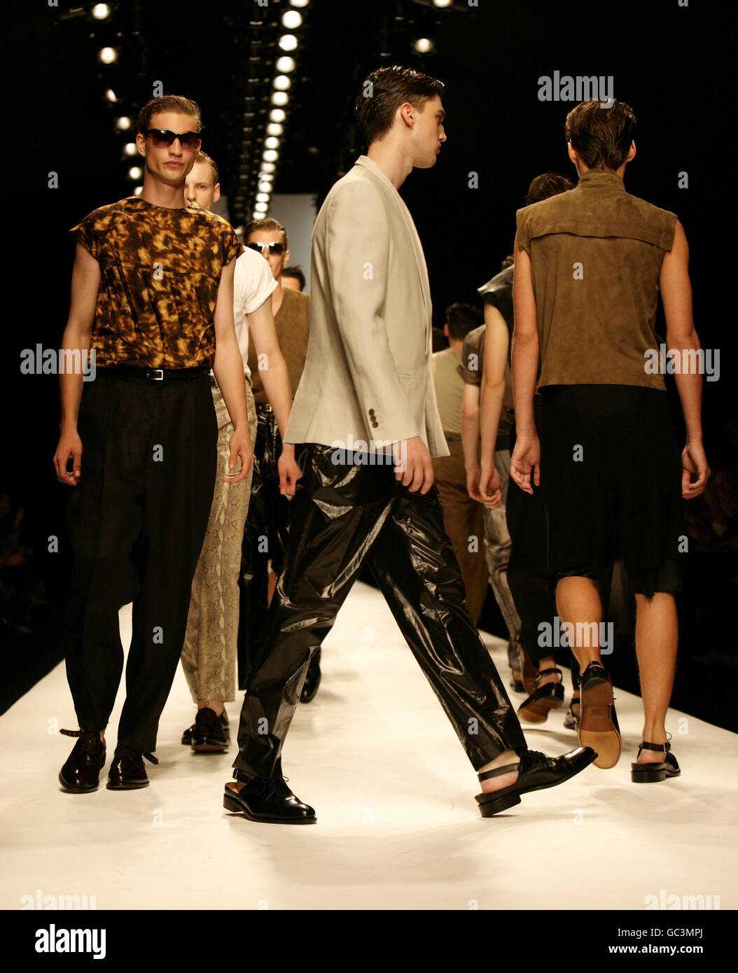 Models on the catwalk during the Tim Soar Spring/Summer 10 show at ...