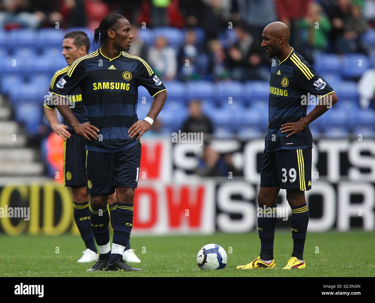 Chelsea's Frank Lampard (left), Didier Drogba and Nicolas Anelka stand ...
