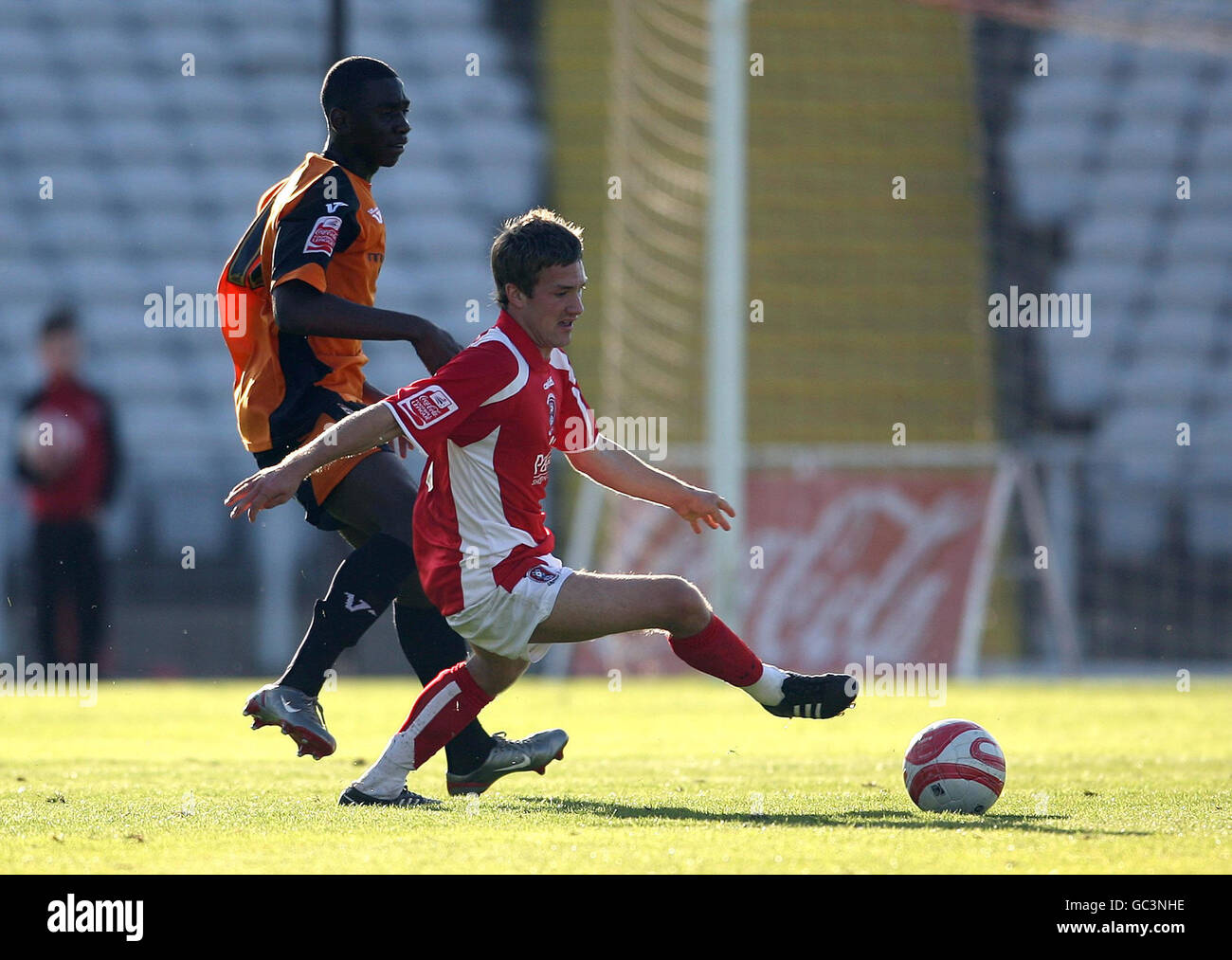 Rotherham United's Jamie Green and Barnet's Yannick Bolasie in action ...