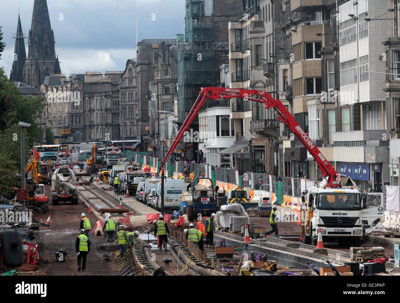 A general view of work on Edinburgh's, tram project, in Princes Street ...